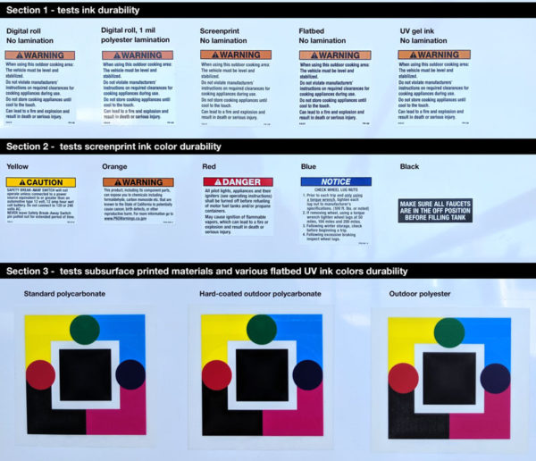 Testing printed decals against the weather - Graphics Output